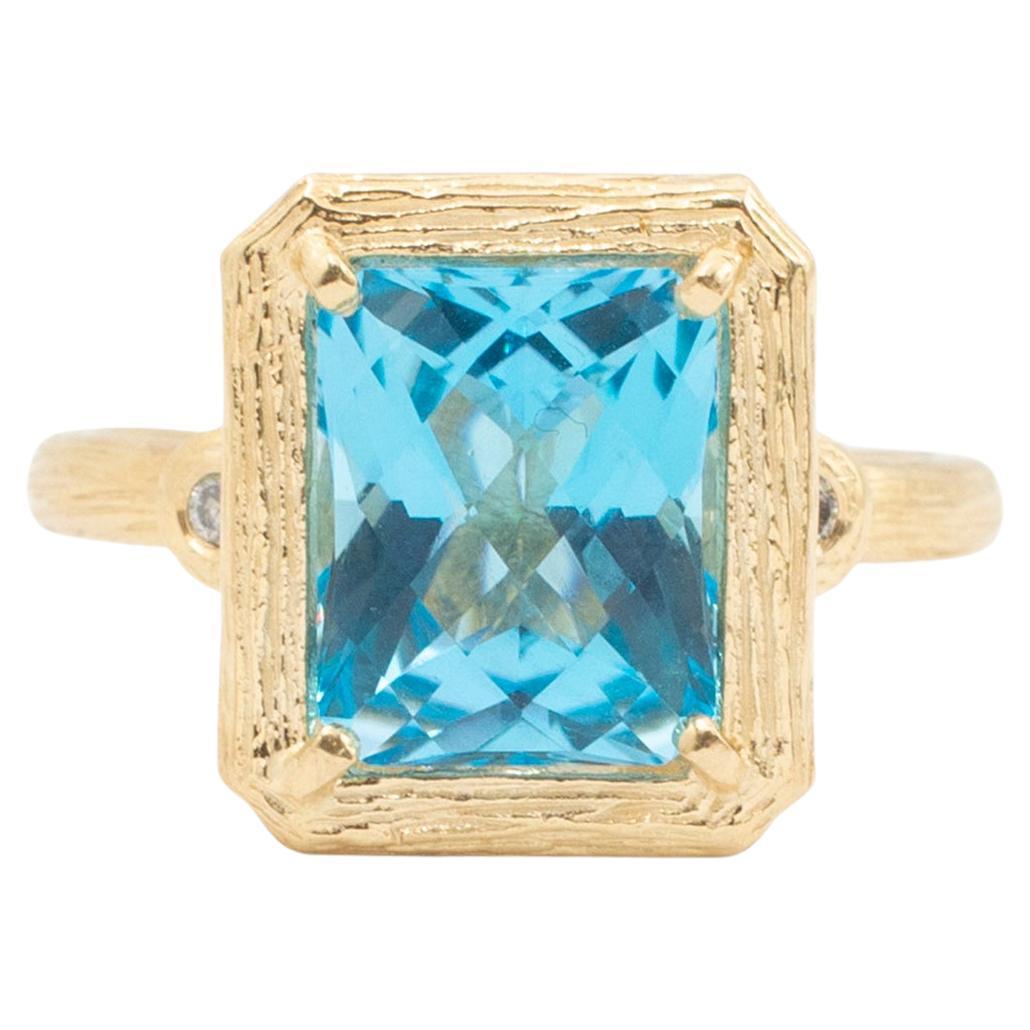 Antique Blue Topaz Cocktail Rings - 556 For Sale at 1stDibs