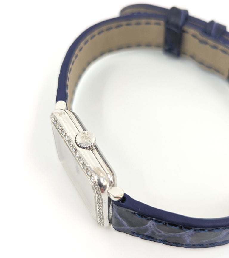 Ladies Chopard 18k White Gold Diamond Watch Rare JLC Deployment Clasp ...