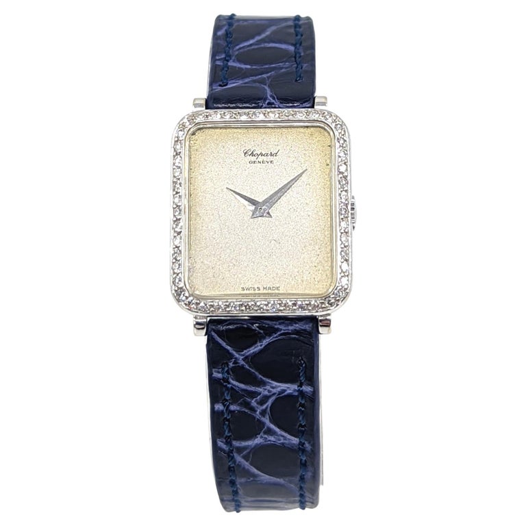 Ladies Chopard 18k White Gold Diamond Watch Rare JLC Deployment Clasp ...