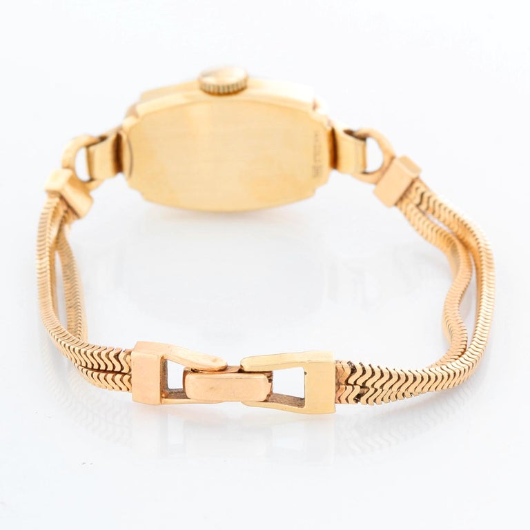 Vintage Ladies Hamilton 14 Karat Yellow Gold Watch For Sale at 1stDibs