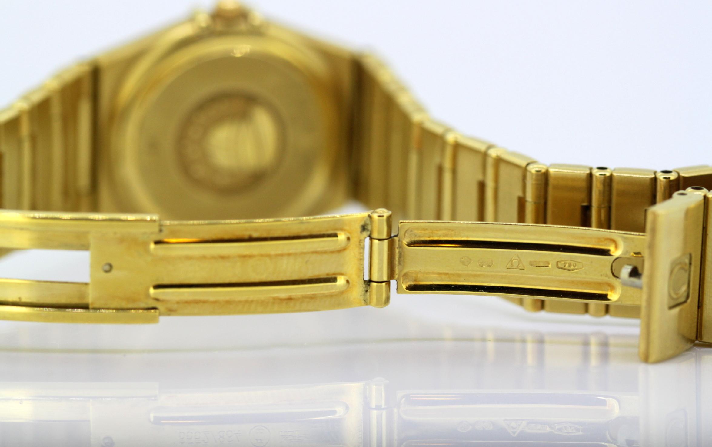 Vintage Ladies Omega Constellation Quartz Wristwatch Full 18 Karat Gold ...