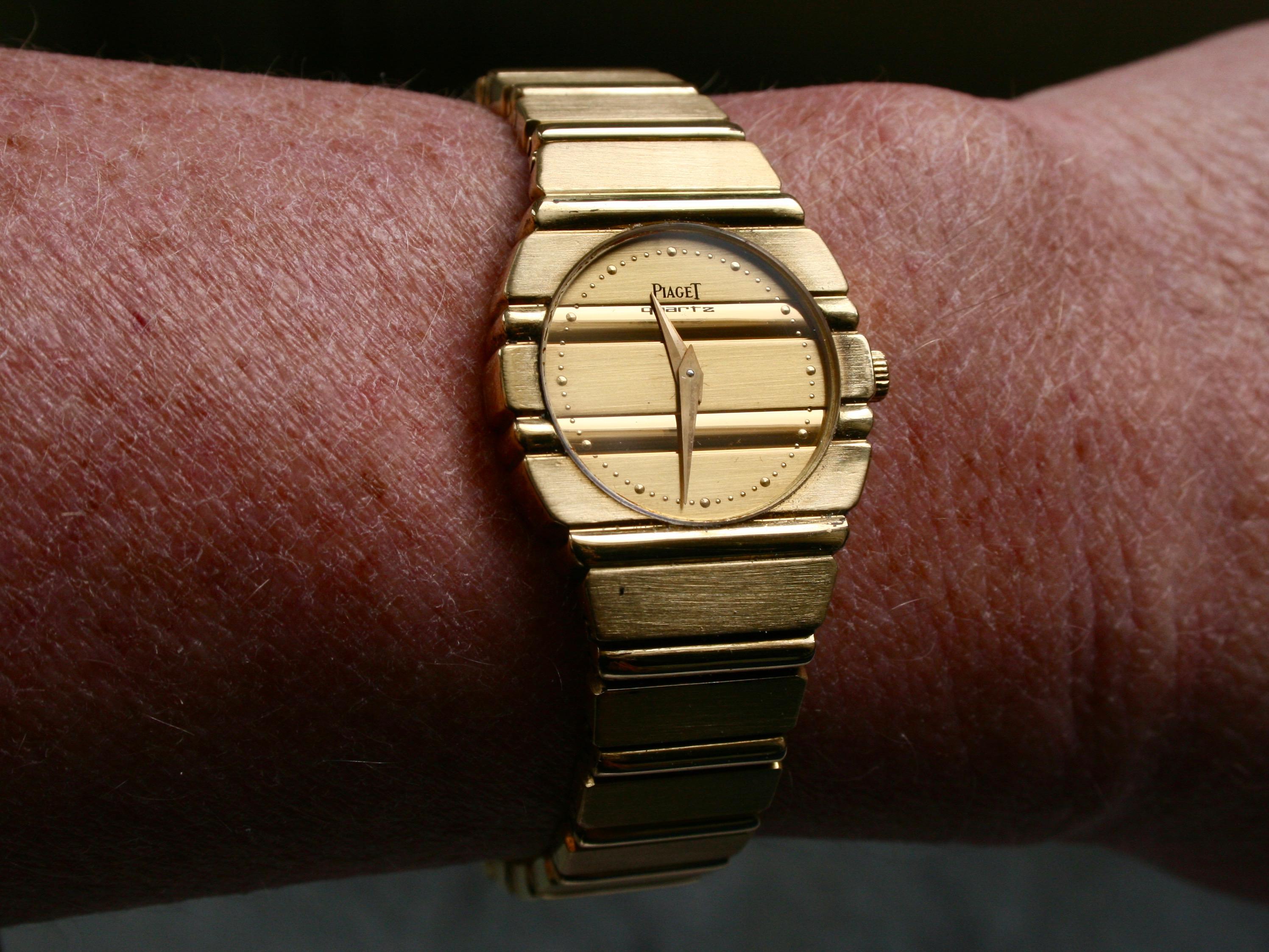 Ladies Piaget Polo Solid 18 Karat Yellow Gold Watch with Case and Extra ...