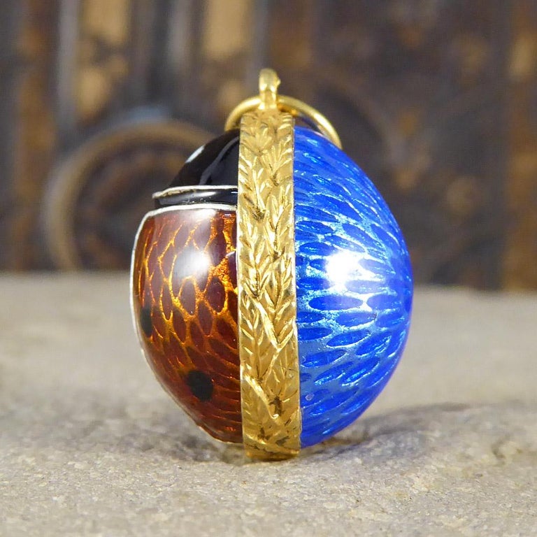 Vintage Lady Bird Silver Gilt and Enamel Pendant Charm at 1stDibs