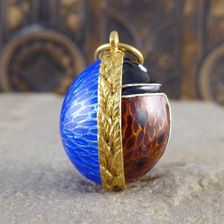 Vintage Lady Bird Silver Gilt and Enamel Pendant Charm at 1stDibs