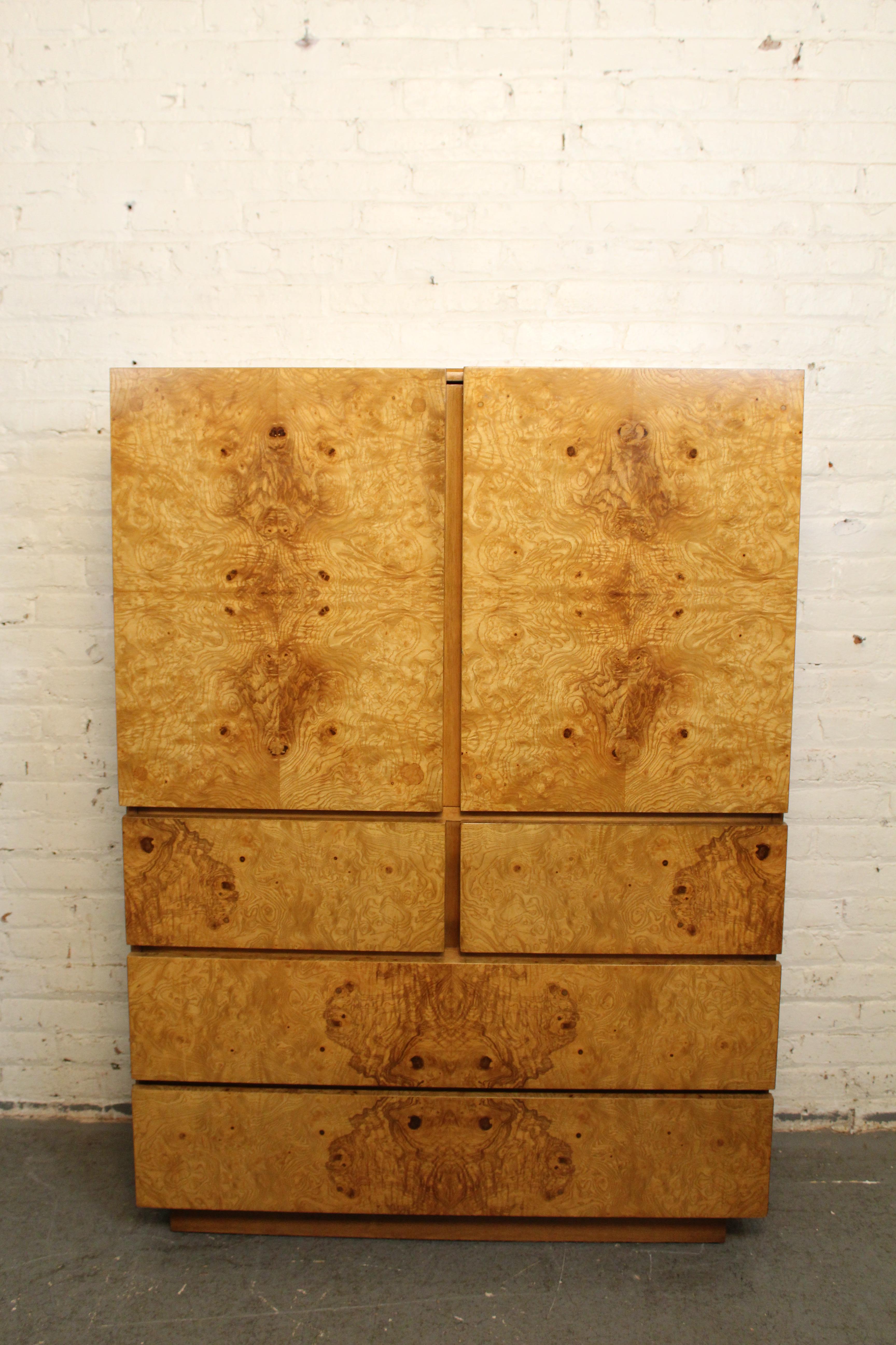 Vintage Lane "Alpha" Burl Gentleman's Chest by Roland Carter For Sale ...