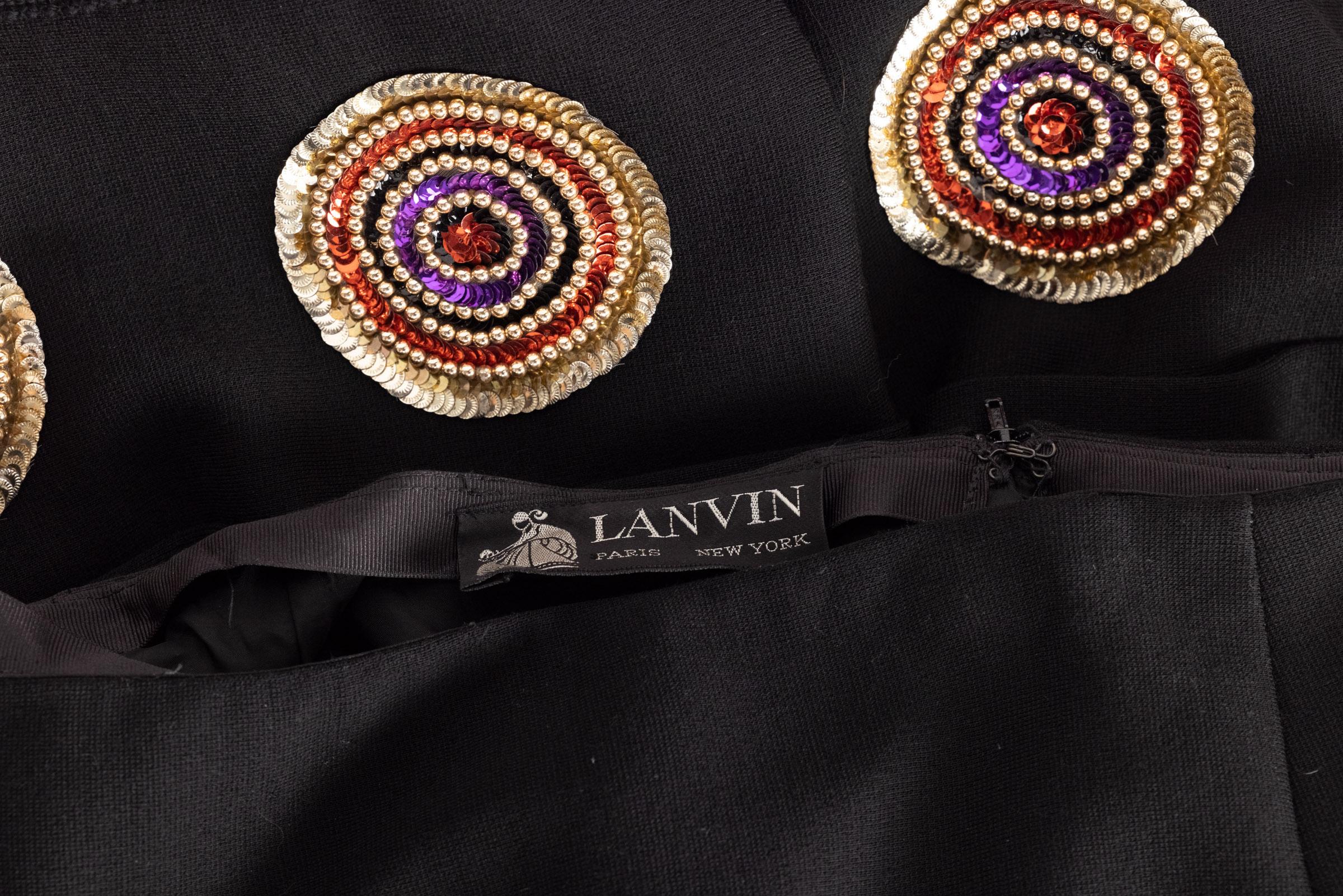 Vintage Lanvin Jules-Francois Crahay Sequin Gold Beaded Fringe Skirt ...