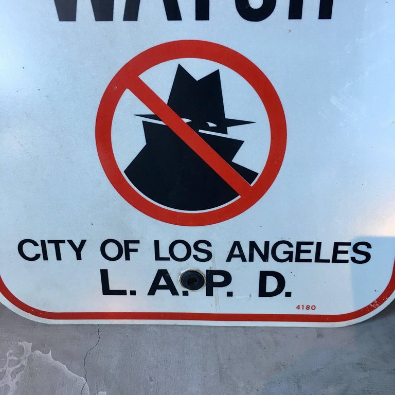 Vintage LAPD Neighborhood Watch Sign at 1stDibs