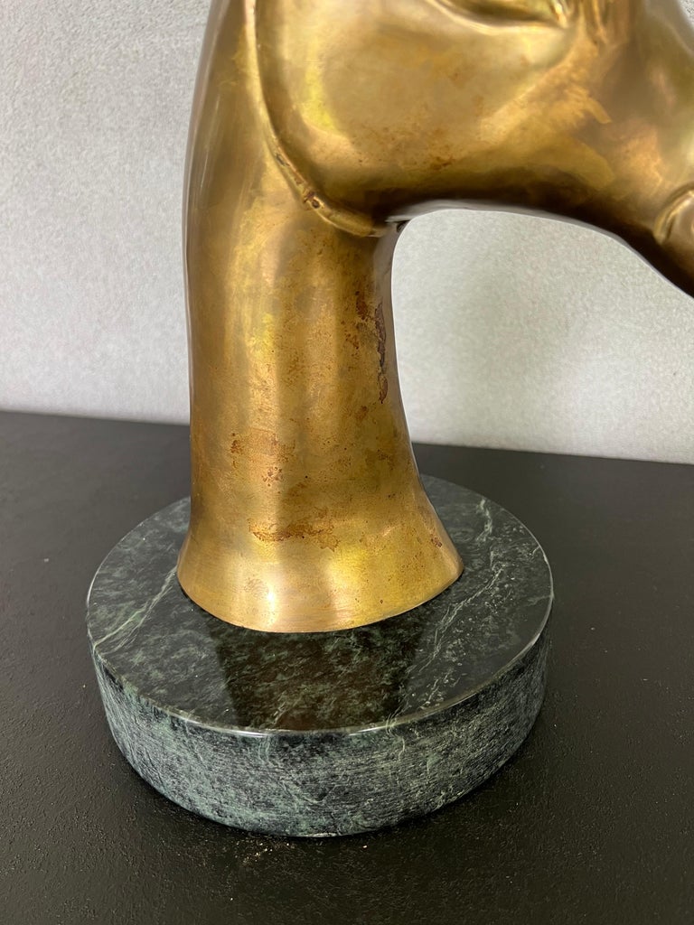 Vintage Large Bonze Stag Head on Base For Sale at 1stDibs