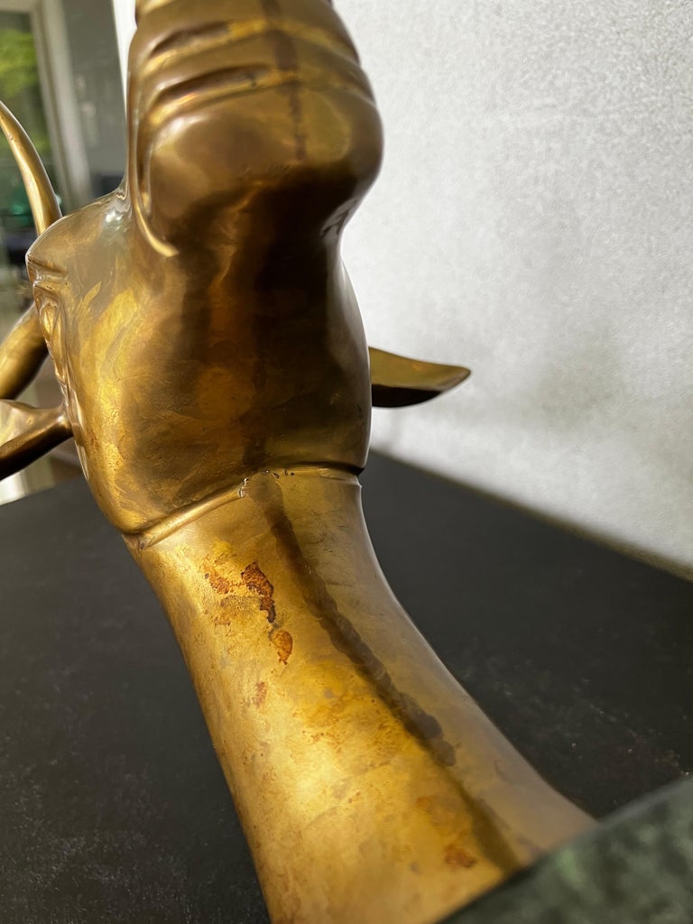 Vintage Large Bonze Stag Head on Base For Sale at 1stDibs