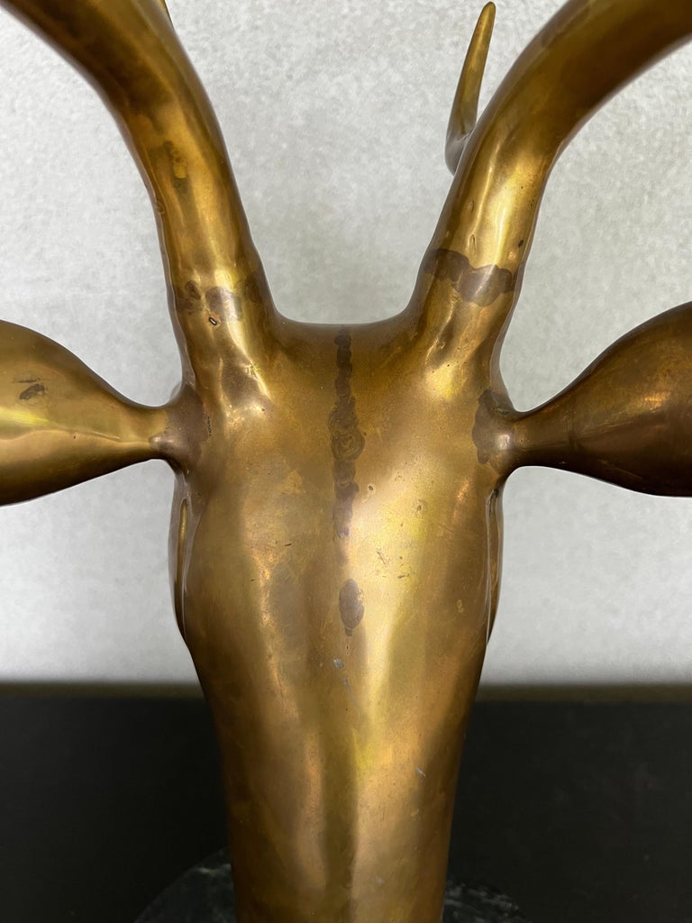 Vintage Large Bonze Stag Head on Base For Sale at 1stDibs