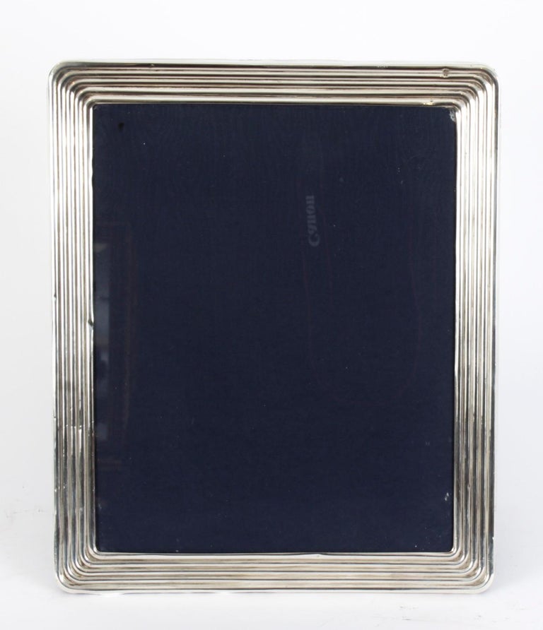 Vintage Large Sterling Silver Photo Frame London For Sale at 1stDibs