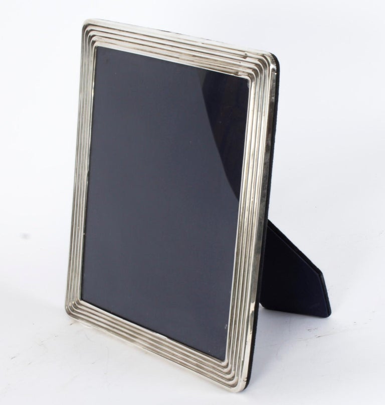Vintage Large Sterling Silver Photo Frame London For Sale at 1stDibs