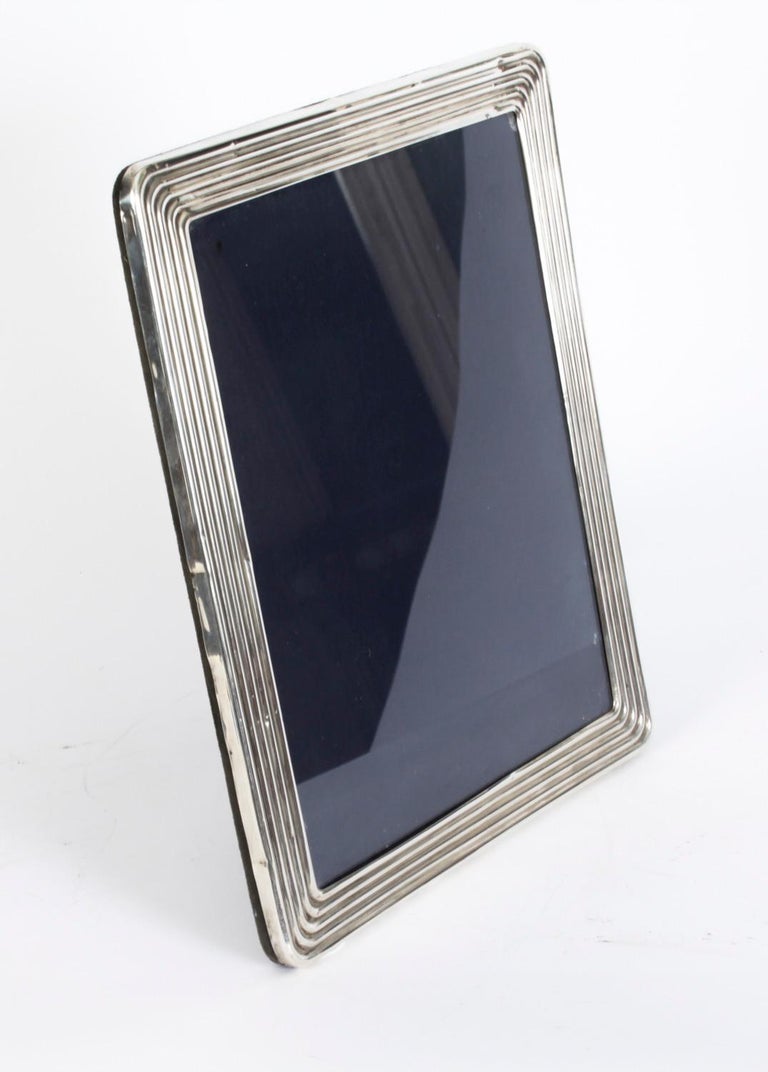Vintage Large Sterling Silver Photo Frame London For Sale at 1stDibs