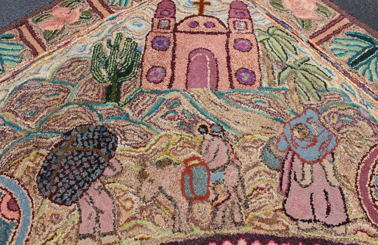 Vintage Large American Hook Rug For Sale at 1stDibs | vintage hook rug