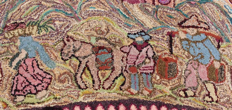Vintage Large American Hook Rug For Sale at 1stDibs | vintage hook rug