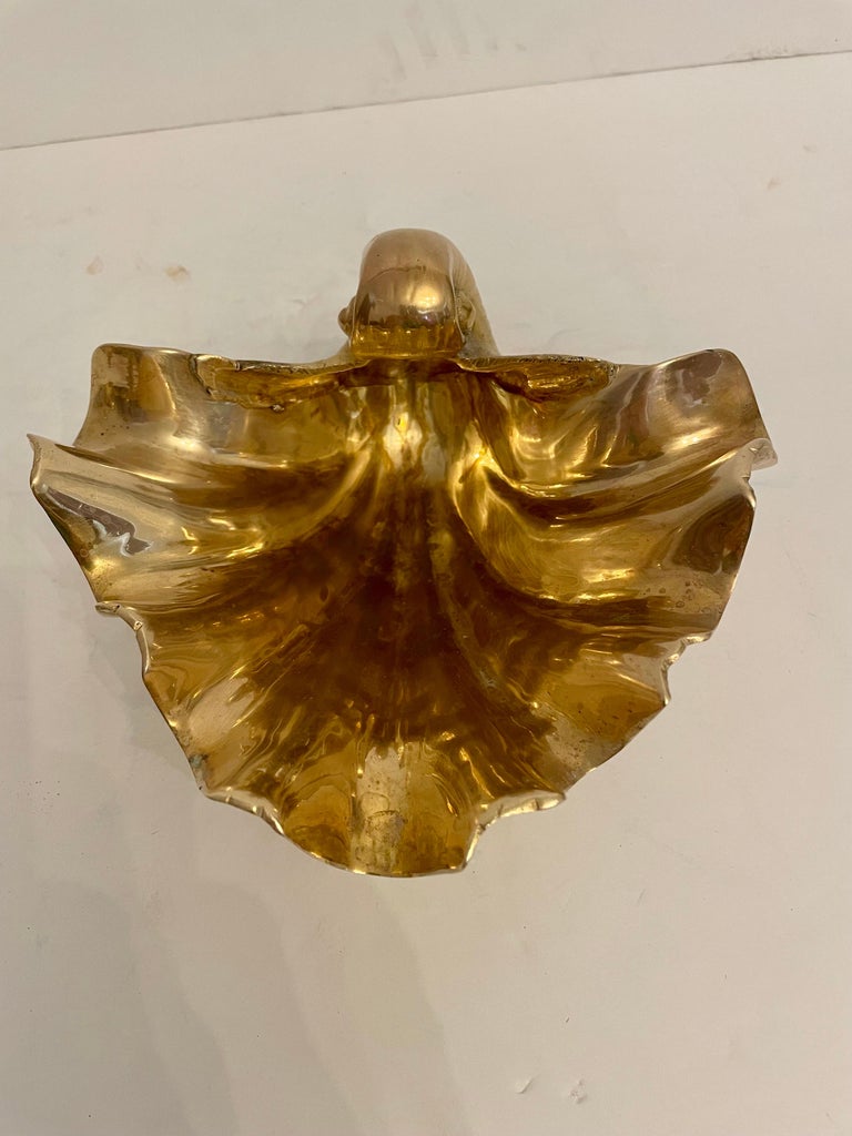 Vintage Large Brass Seashell Dish or Bowl at 1stDibs