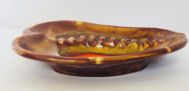 Vintage Large California Ceramic Ashtray in Bright Colors at 1stDibs