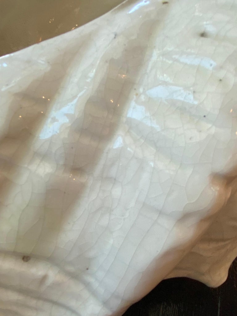 Vintage Large Ceramic Crackle Seashell Shell Palm Beach Planter Pot For ...