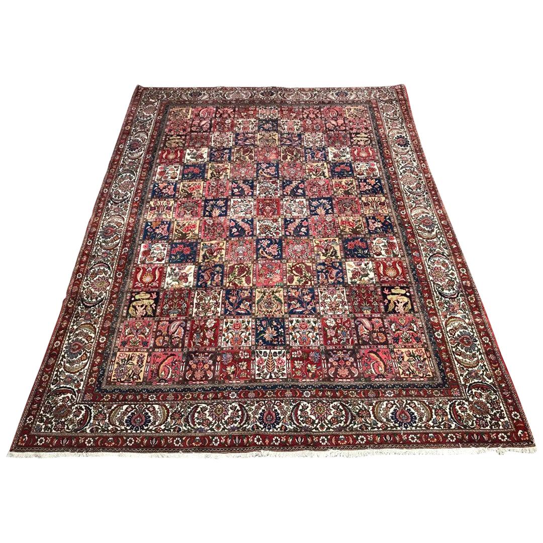 Vintage Tribal Abstract Checkerboard Design Rug For Sale at 1stDibs