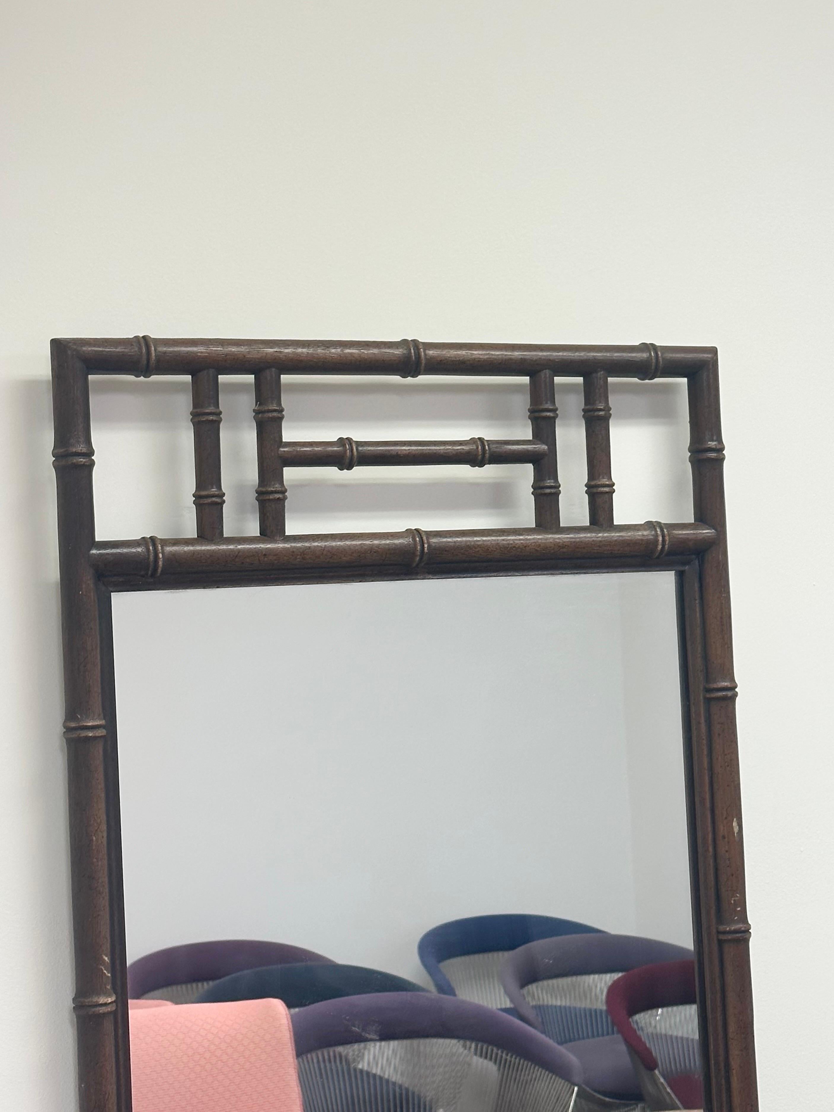 Vintage Large Faux Bamboo Mirrors- a Pair For Sale at 1stDibs