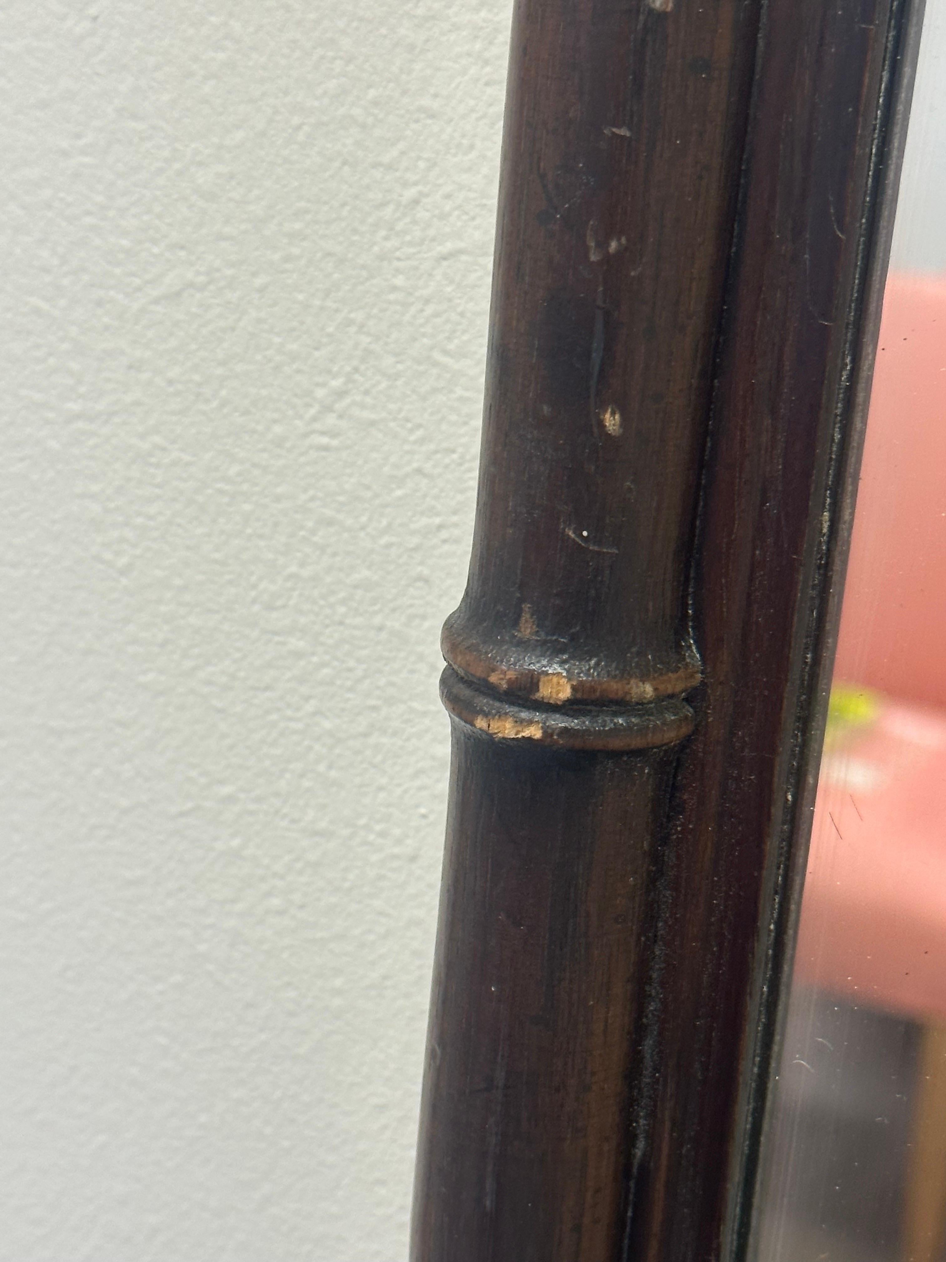 Vintage Large Faux Bamboo Mirrors- a Pair For Sale at 1stDibs