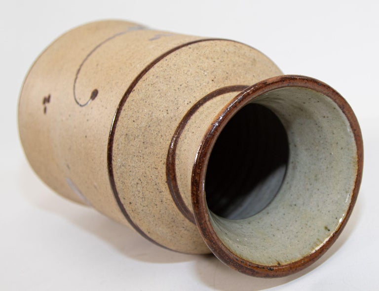 Vintage Large Folk Art Tonala Sandstone Pottery Vase, 1960's For Sale ...