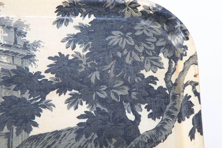 Vintage Large French Toile Pattern Fiberglass Tray with 19th Century ...