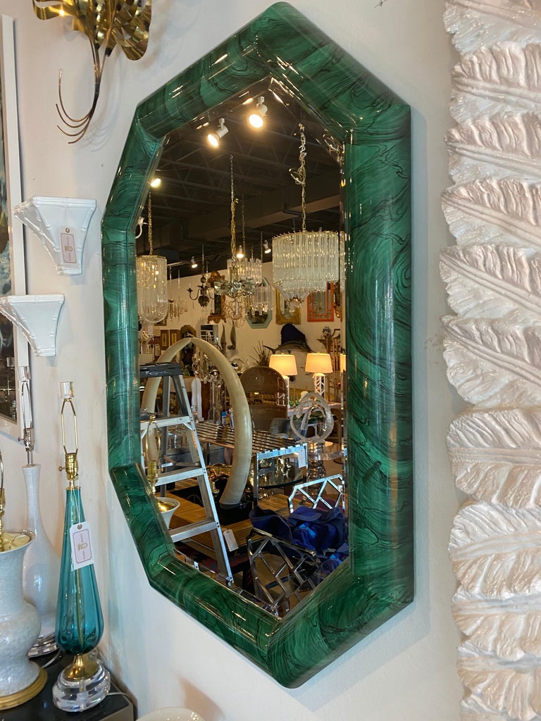 Vintage Large Green Faux Malachite Wall Mirror Vertical or Horizontal ...
