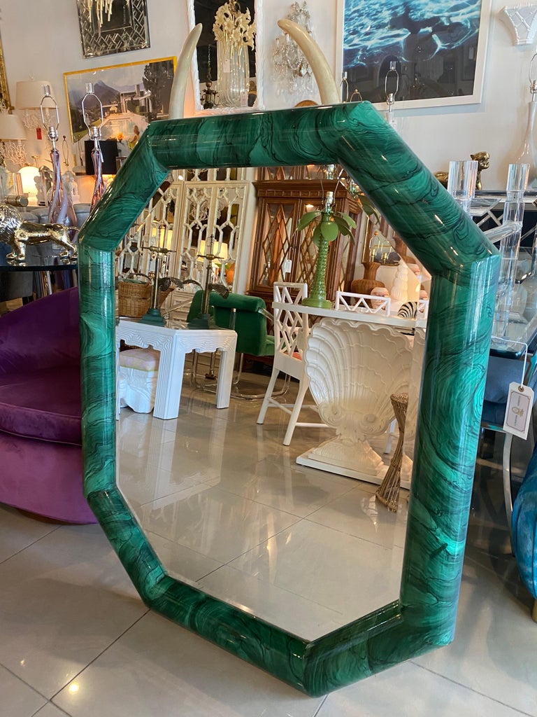 Vintage Large Green Faux Malachite Wall Mirror Vertical or Horizontal ...