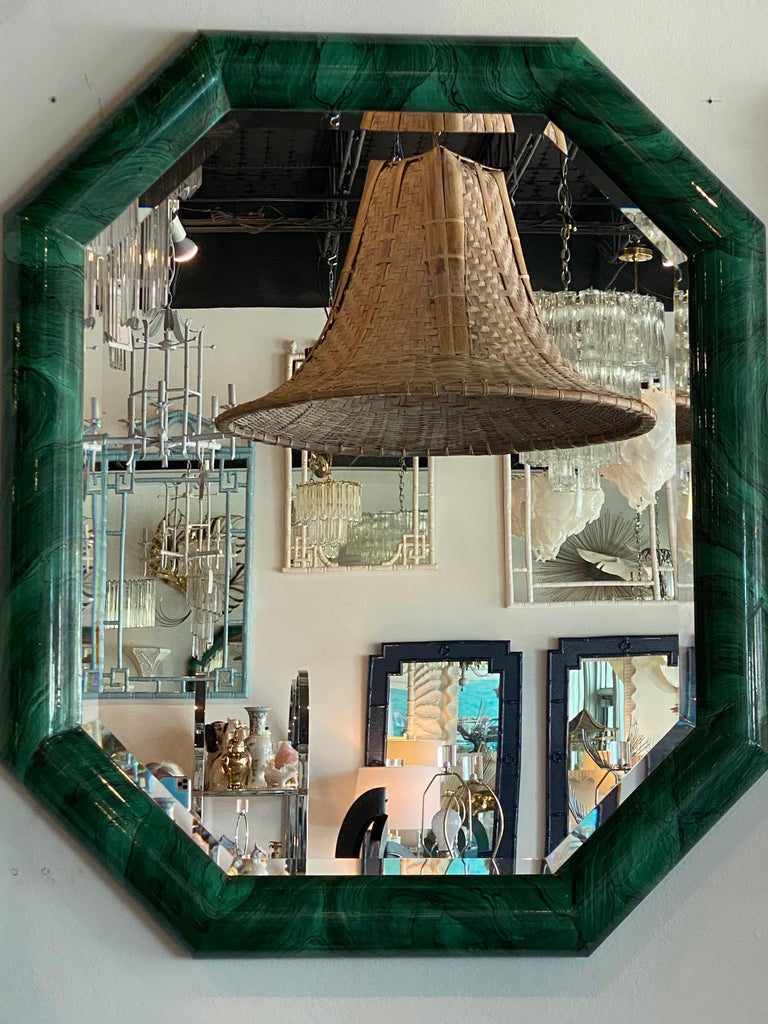 Vintage Large Green Faux Malachite Wall Mirror Vertical or Horizontal ...