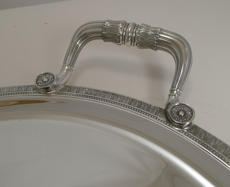 Vintage Large Malmaison Serving Tray with Handles by Christofle, Paris ...