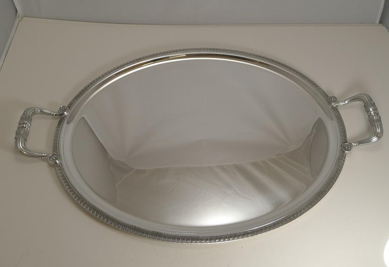 Vintage Large Malmaison Serving Tray with Handles by Christofle, Paris ...