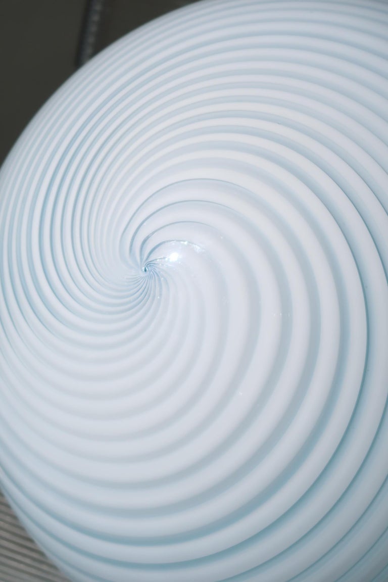 Vintage Large Murano Baby Blue Swirl Glass Italian 70s Sphere Globe ...