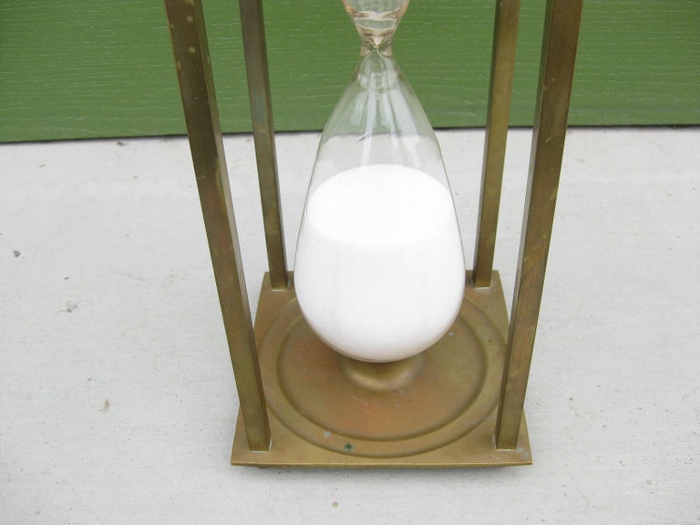 Vintage Large Nautical Maritime Brass Glass Ship's Hourglass Display ...