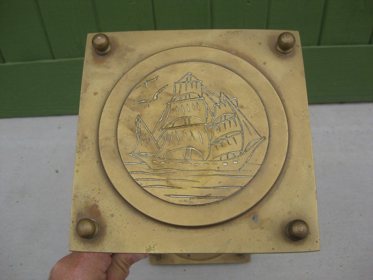 Vintage Large Nautical Maritime Brass Glass Ship's Hourglass Display ...