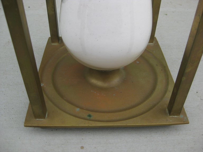 Vintage Large Nautical Maritime Brass Glass Ships Hourglass Display