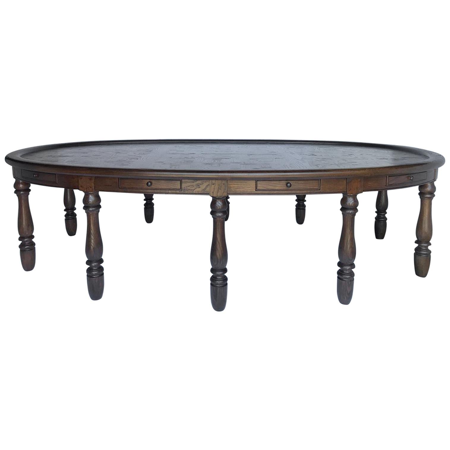 Historical Italian Oval Shaped Inlaid Center Table or Library Table For ...