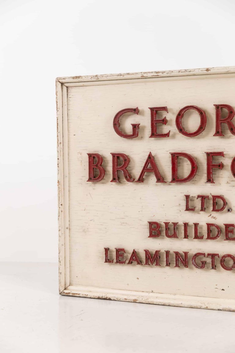 Vintage Large Painted 3d Industrial Builders Trade Wall Sign Plaque, C ...