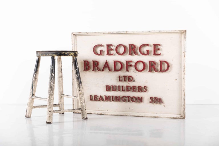 Vintage Large Painted 3d Industrial Builders Trade Wall Sign Plaque, C ...