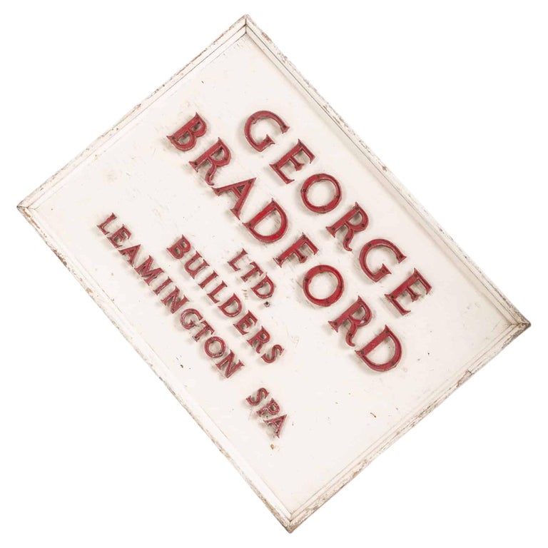 Vintage Large Painted 3d Industrial Builders Trade Wall Sign Plaque, C ...