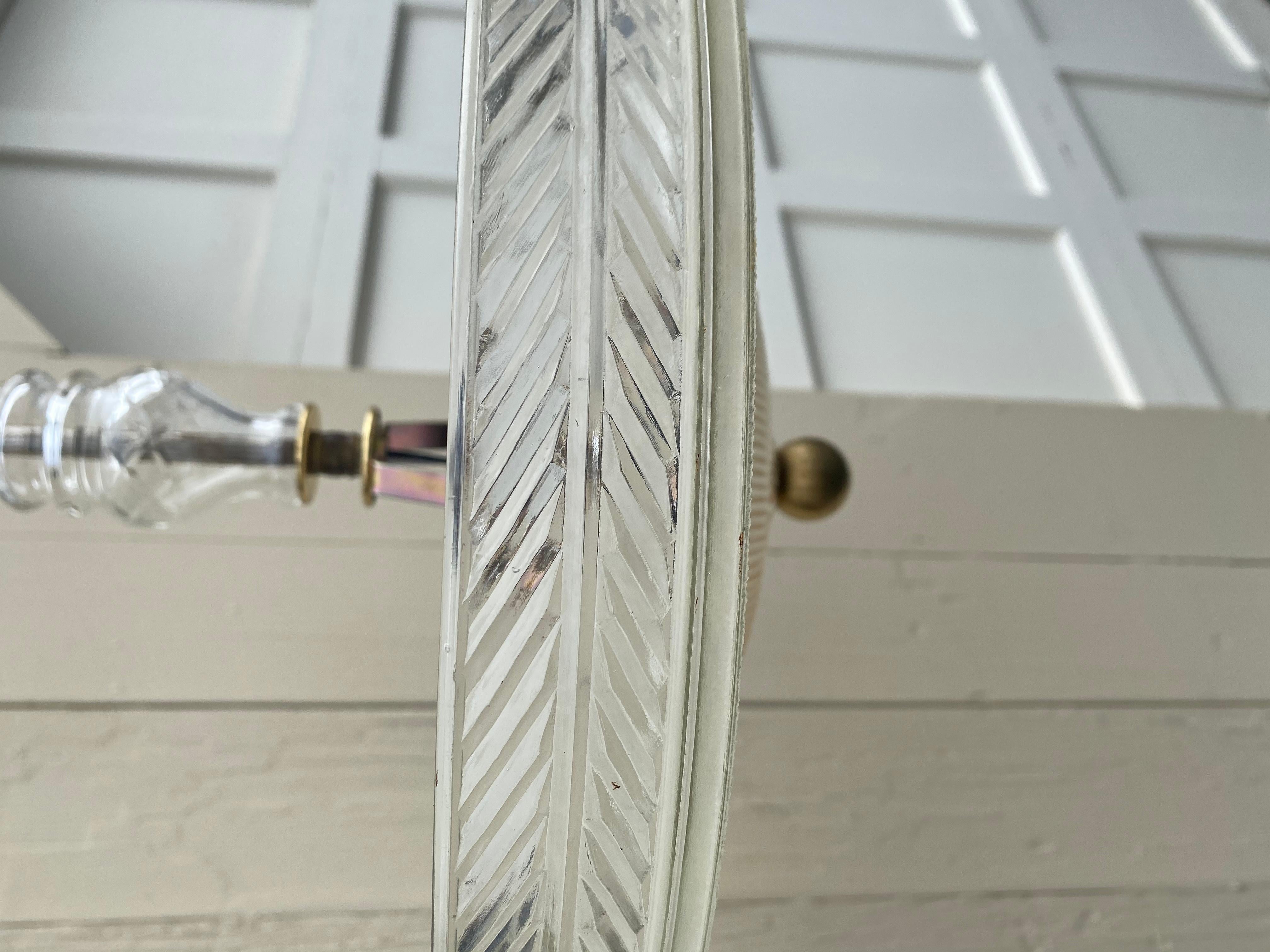 Vintage Large Pendant Fixture with Large Glass Shade For Sale at 1stDibs