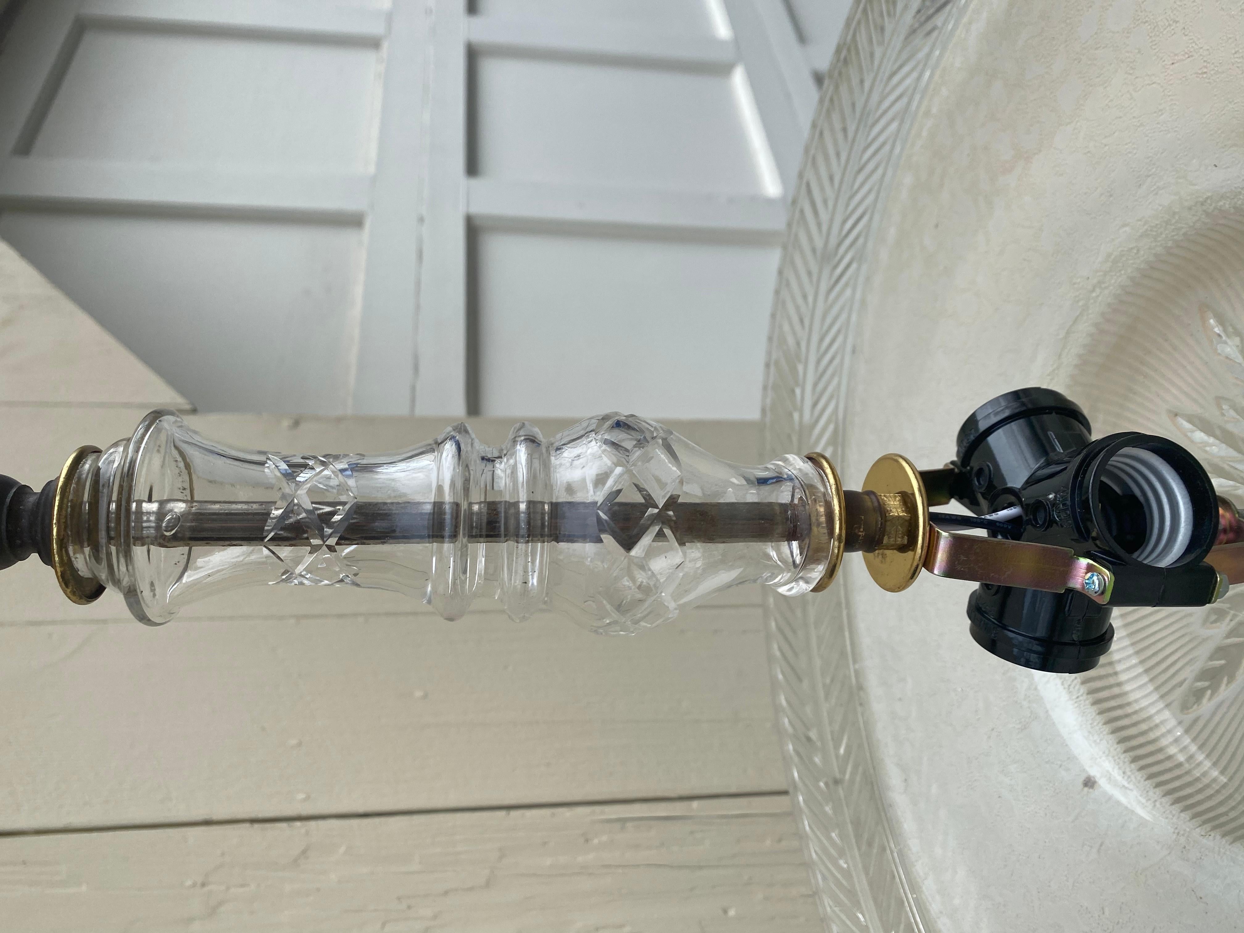Vintage Large Pendant Fixture with Large Glass Shade For Sale at 1stDibs