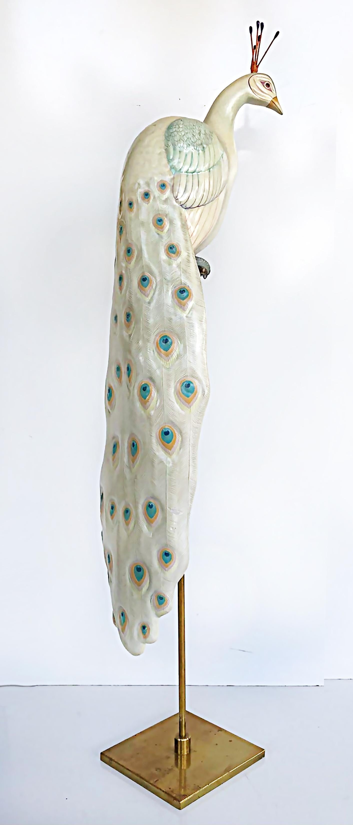 Vintage Large Sergio Bustamante Peacock Bird Sculpture, Signed and ...