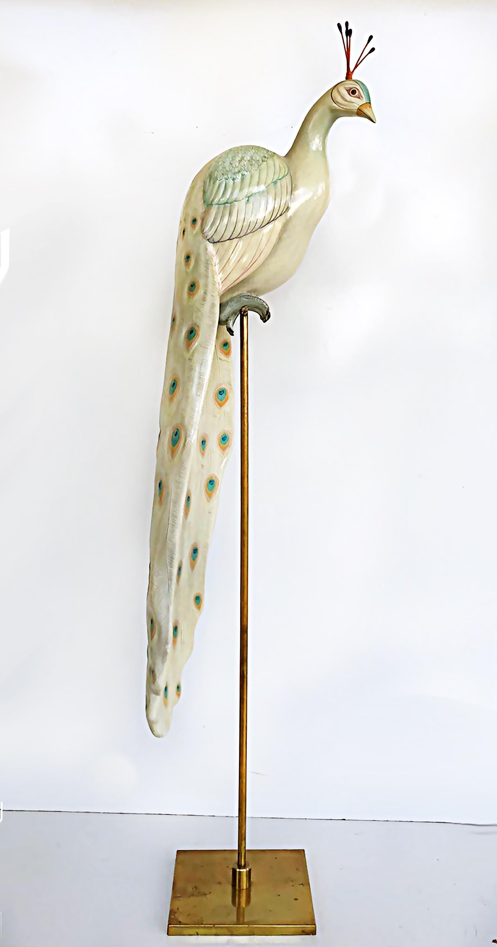 Vintage Large Sergio Bustamante Peacock Bird Sculpture, Signed and ...