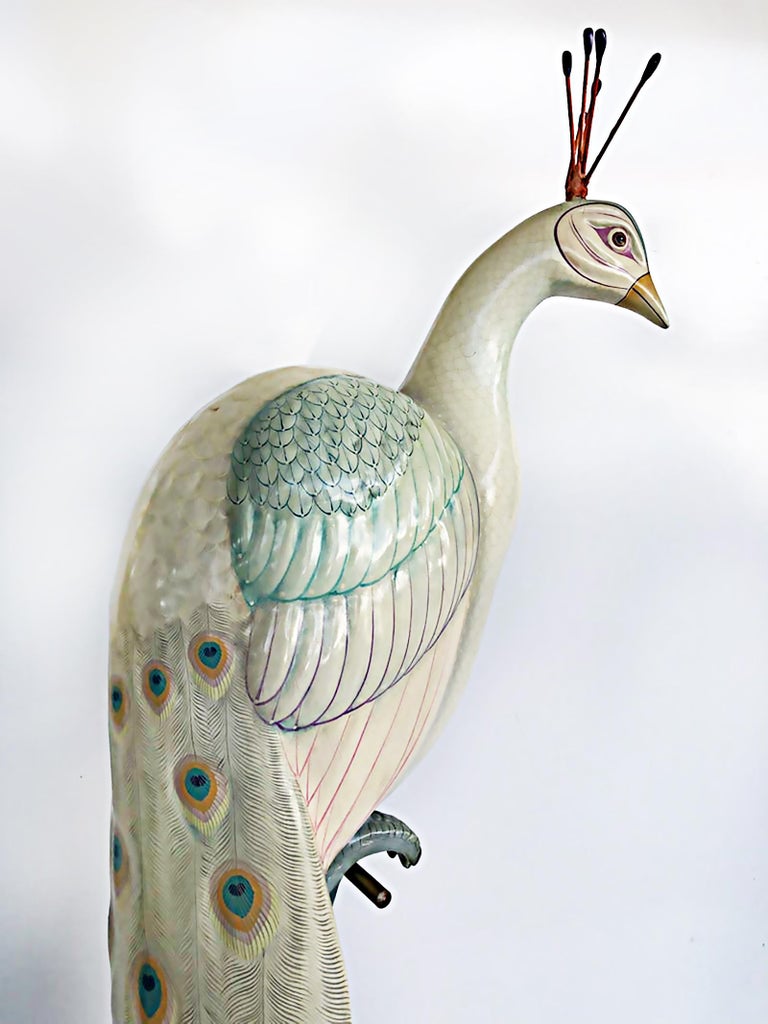Vintage Large Sergio Bustamante Peacock Bird Sculpture, Signed and ...