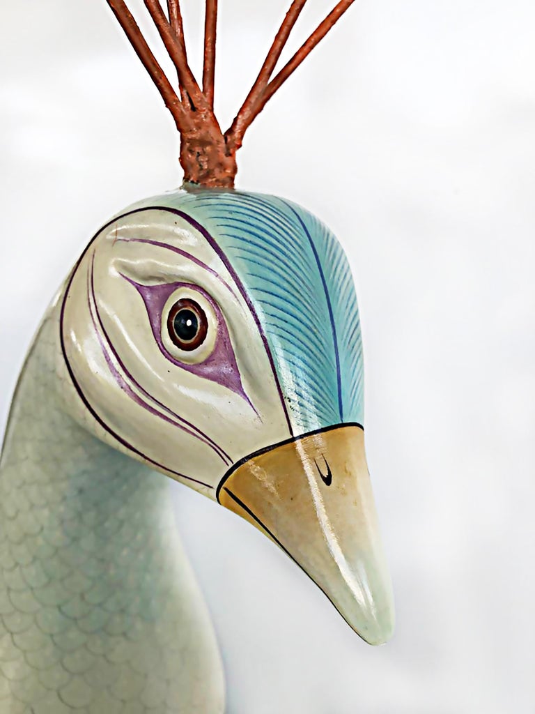 Vintage Large Sergio Bustamante Peacock Bird Sculpture, Signed and ...