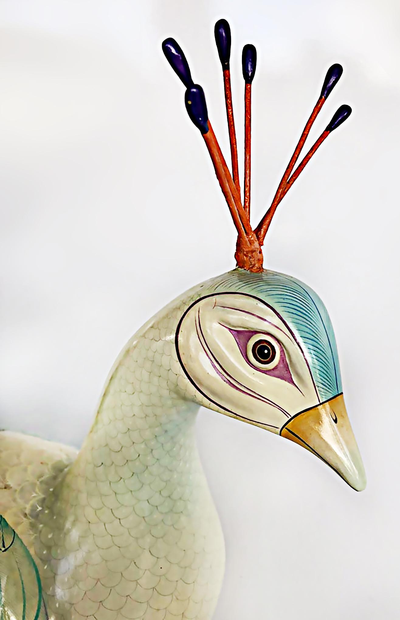 Vintage Large Sergio Bustamante Peacock Bird Sculpture, Signed and ...