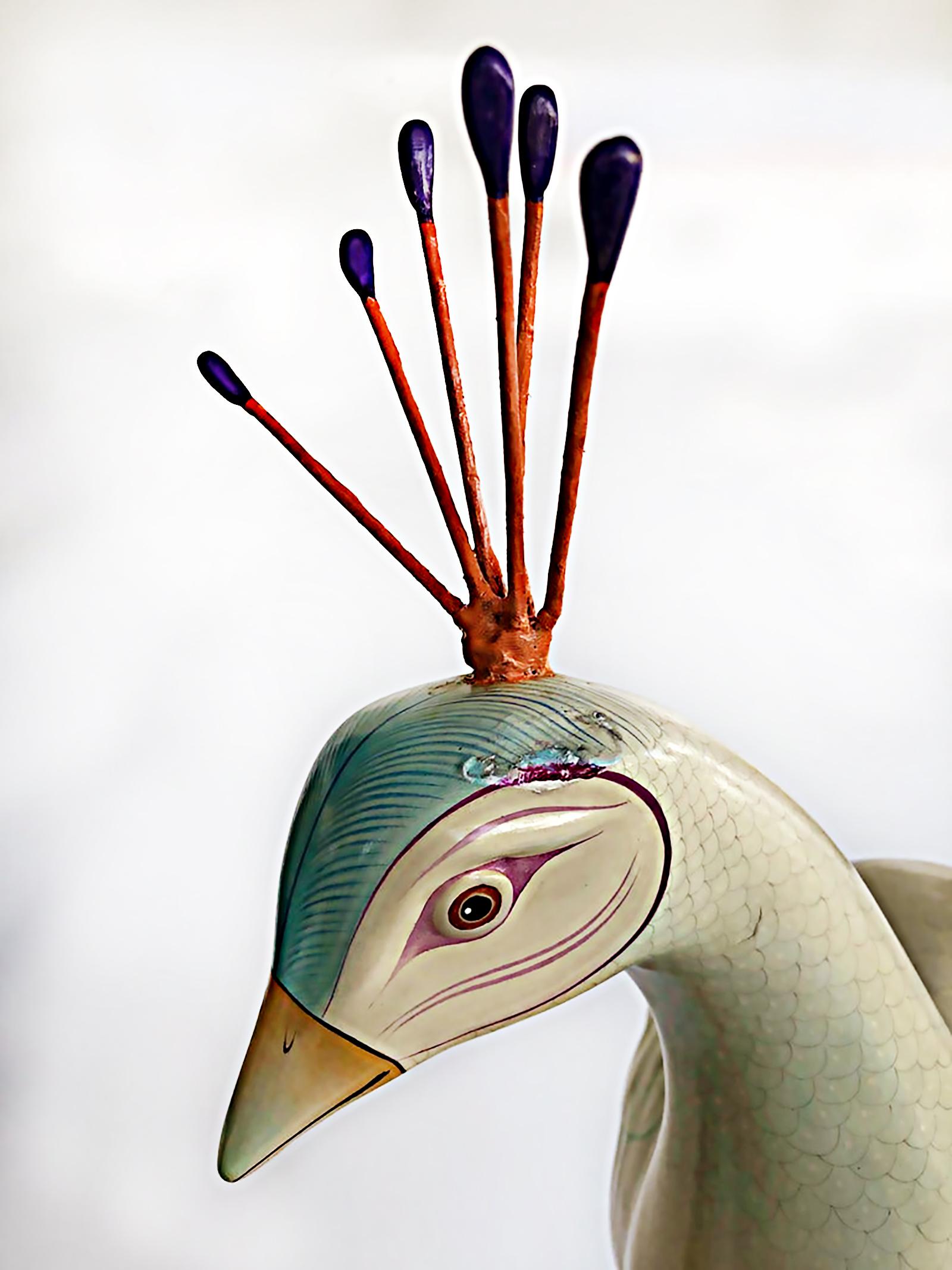 Vintage Large Sergio Bustamante Peacock Bird Sculpture, Signed and ...