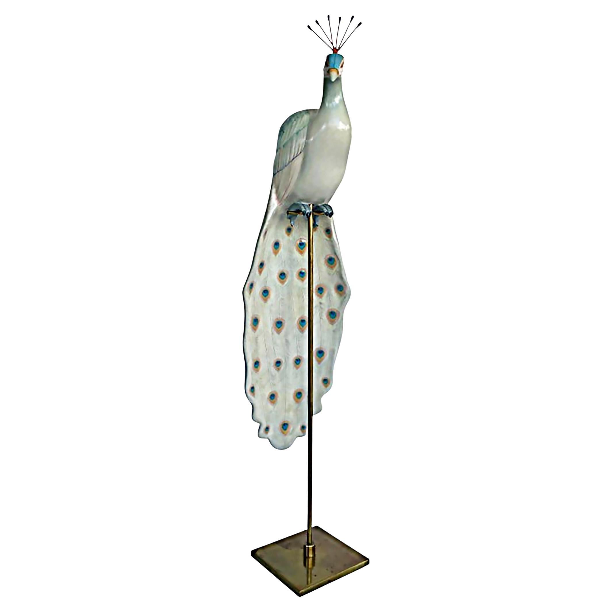 Vintage Large Sergio Bustamante Peacock Bird Sculpture, Signed and ...