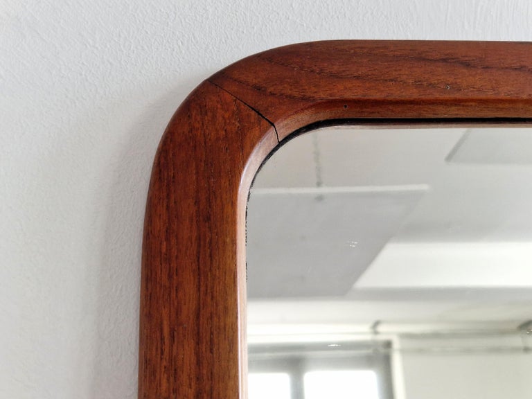 Vintage Large Size Teak Framed Mirror, Denmark 1960's For Sale at 1stDibs